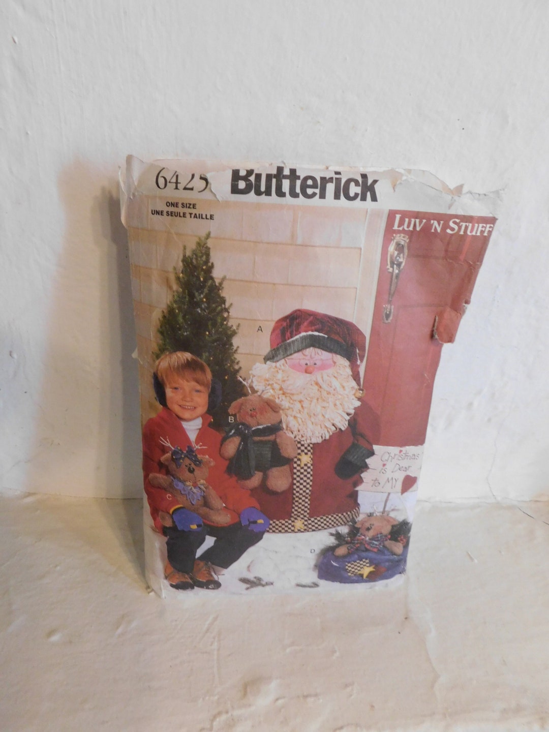 Butterick 6425 1990's Christmas Santa Pattern - Porch Santa and Stuffed ...