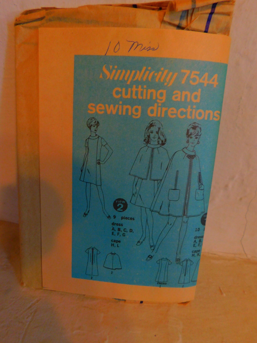 Simplicity 7544 Mod 1960's Cape Pattern and Princess Seam Dress Pattern ...