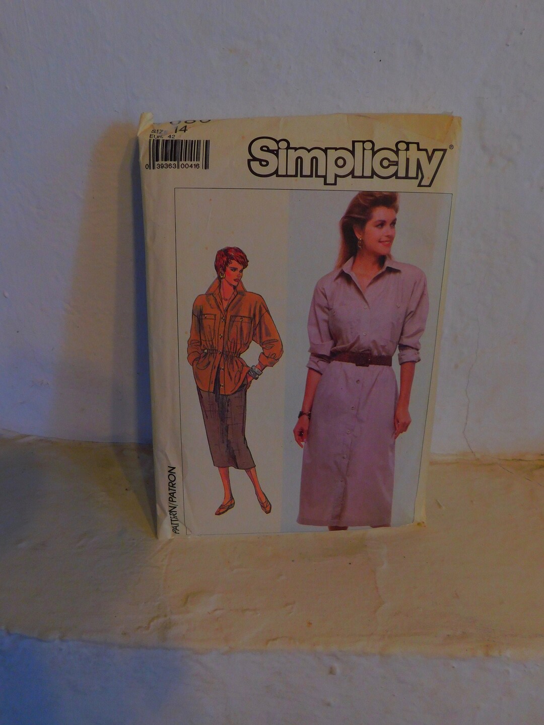 Simplicity 7886 1980's Shirt Dress Pattern Midi Skirt Pattern button ...