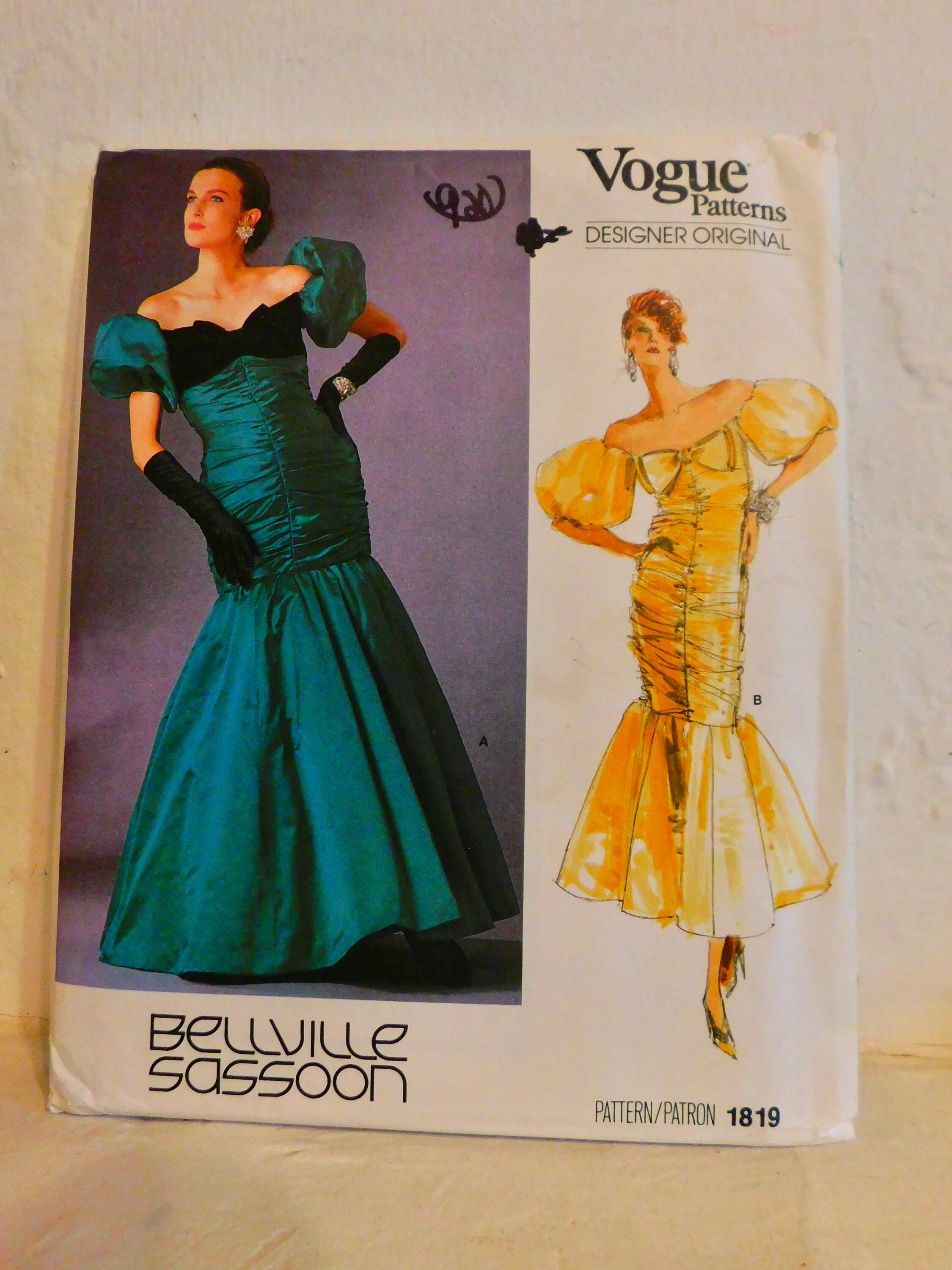 Vogue 1819 1980's Formal Gown Pattern Vogue Designer - Etsy