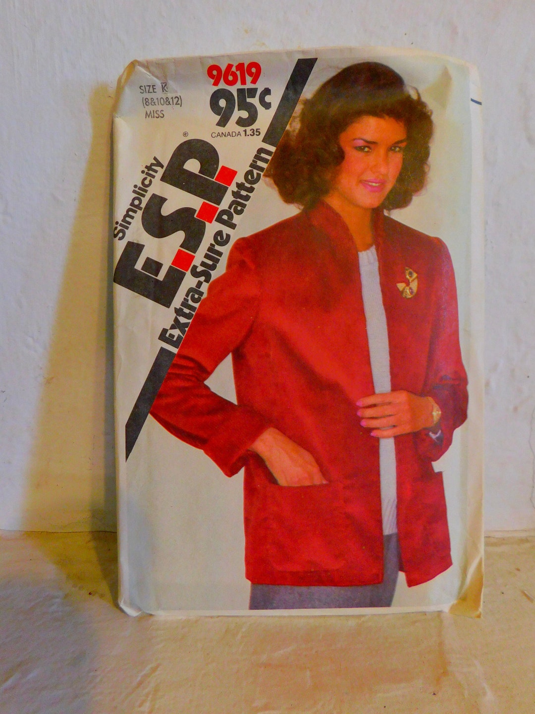 Simplicity 9615 1980's Funnel Neckline Jacket Pattern - Princess Seam ...