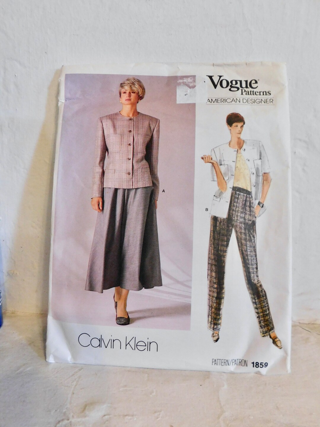Vogue 1859 1980's Calvin Klein Pattern Pleated High Waist Pants Pattern ...