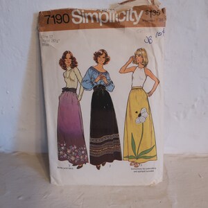 Simplicity 7190 1970's Maxi Skirt Pattern With Large Daisy Flower ...