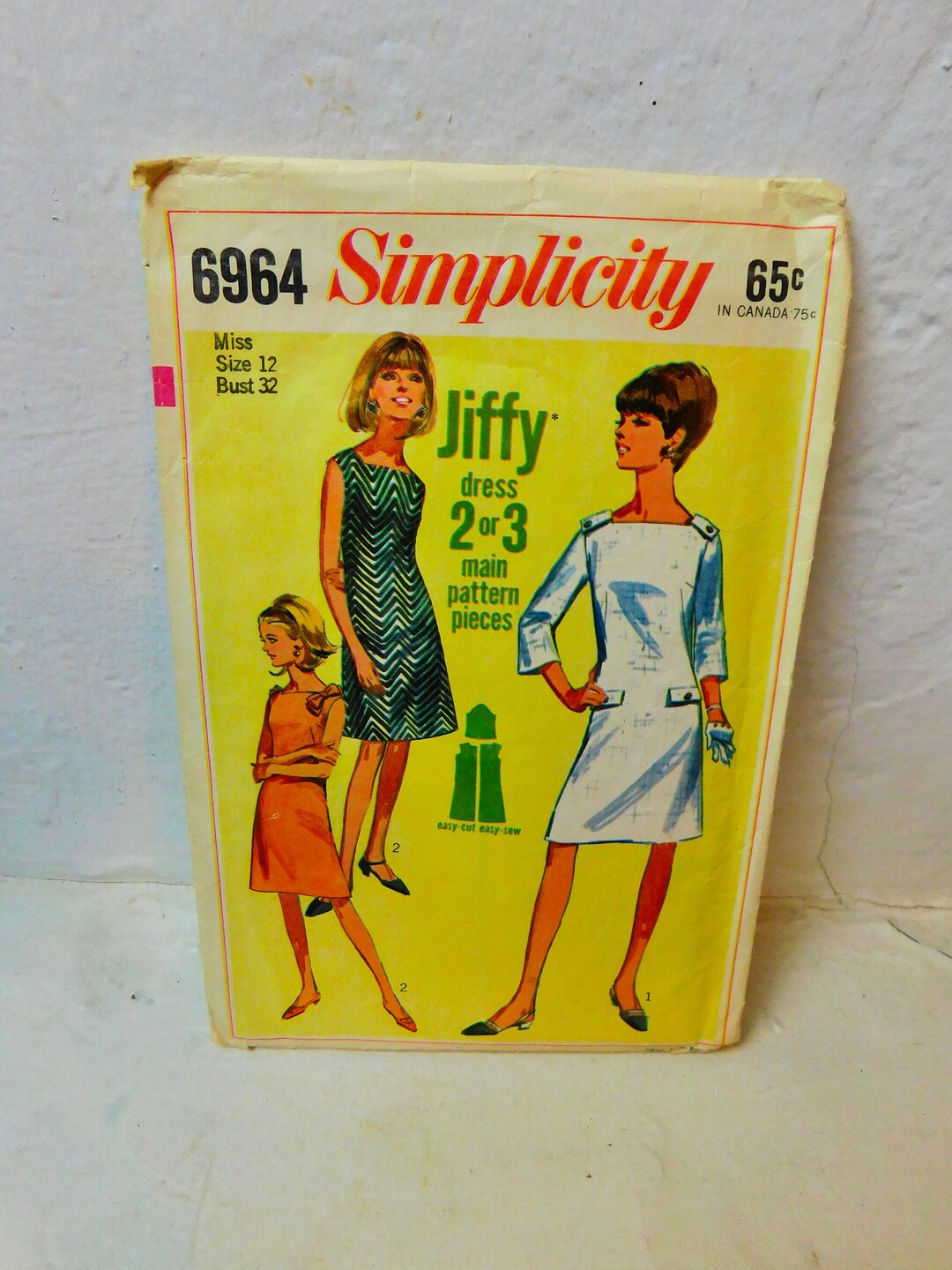 Simplicity 6964 1960's A-line Shift Dress Pattern - Mod 1960's Square ...