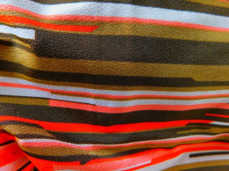 1970er Vintage Stoff Meterware Slinky Stripey Disco Stretch Stoff ...