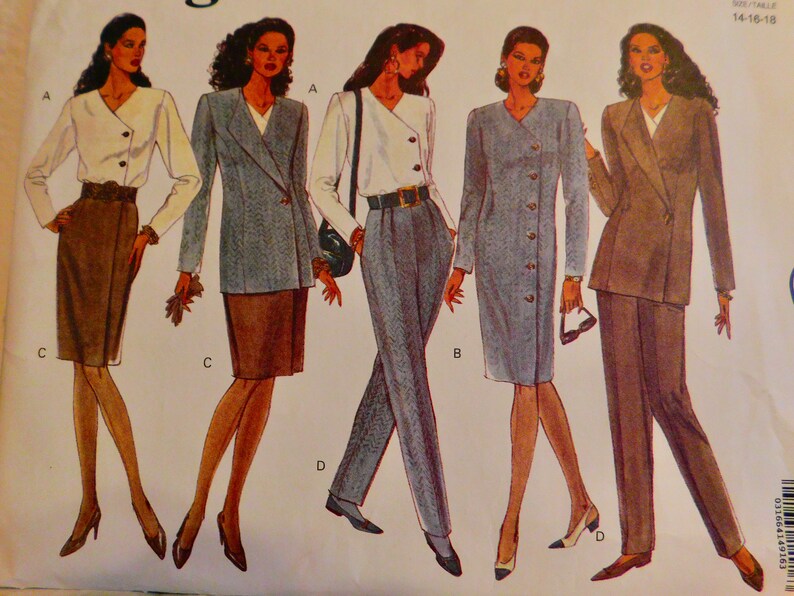Vogue 1044 1990's Asymmetrical Front Button Dress Pattern - Etsy