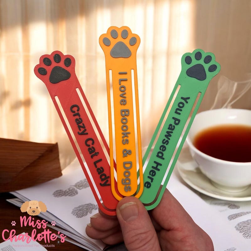 Paw Print Bookmark - Etsy