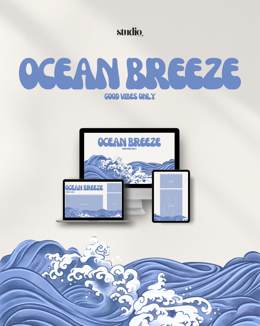 Ocean Breeze Twitch Overlay | Studio Aura UK - Etsy
