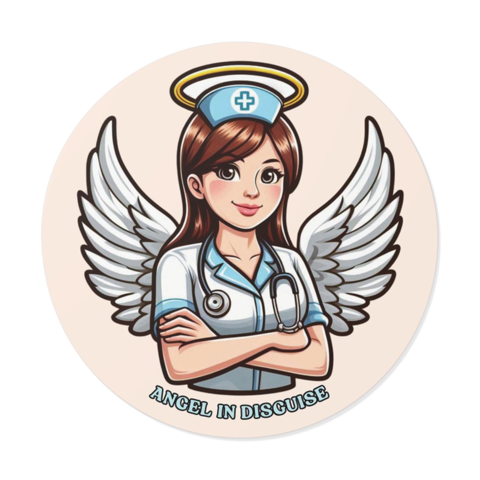 Nurse Sticker, Angel in Disguise Nursing Sticker - Style 2 - Nurse ...