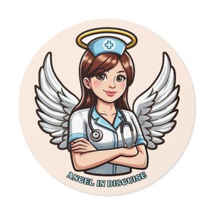 Nurse Sticker, Angel in Disguise Nursing Sticker - Style 2 - Nurse ...