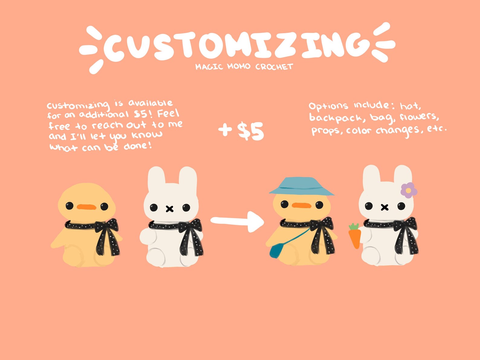 CUSTOMIZEABLE Kawaii Crochet Miffy/duck Keychain Plushie | Cute ...