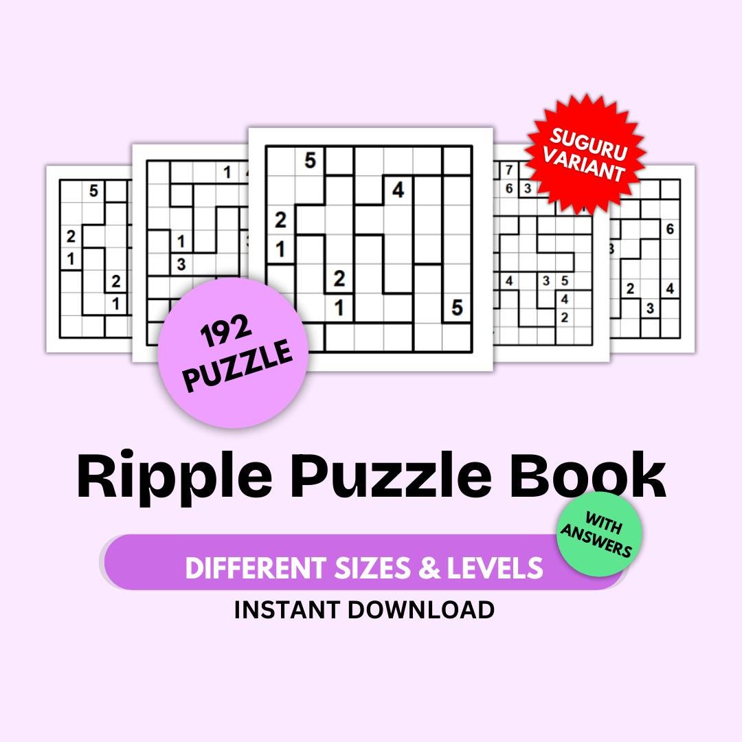 192 Ripple Logic Puzzles – Suguru-inspired Brain Games – Fun Printable ...