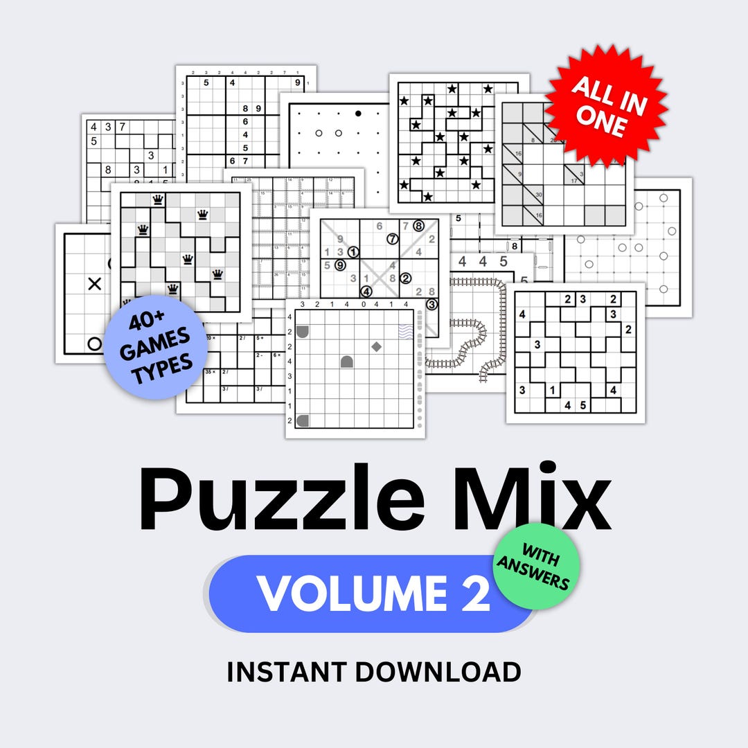 Puzzle Mix Vol. 2: 40+ Puzzle Types in One Book – Over 800 Puzzles! - Etsy