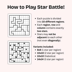 168 Star Battle Puzzles, 96 Queens Puzzles, Star Battle & Queens Pack ...