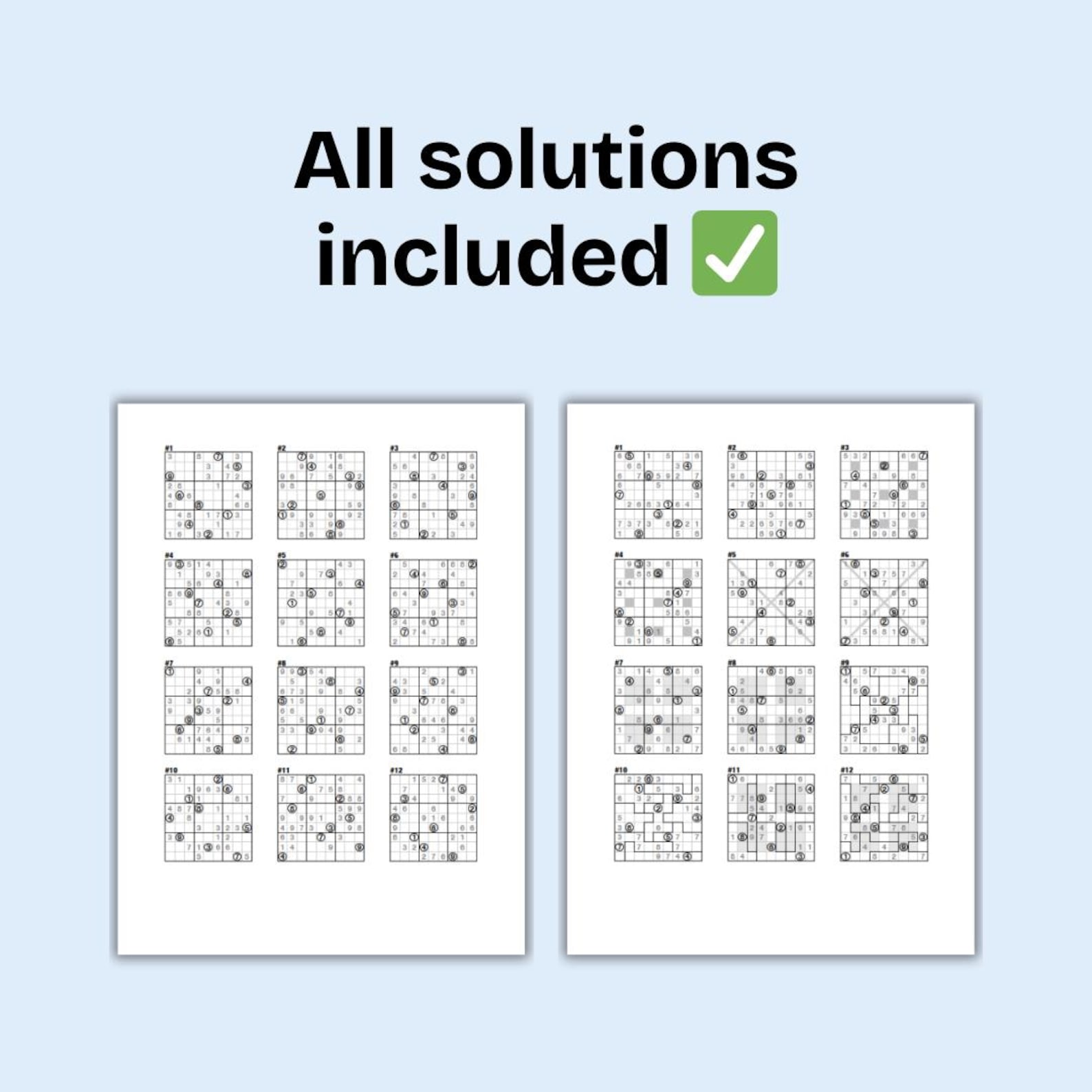 192 Circle 9 Logic Puzzles, Sudoku Variant Game – Printable Puzzle Book ...