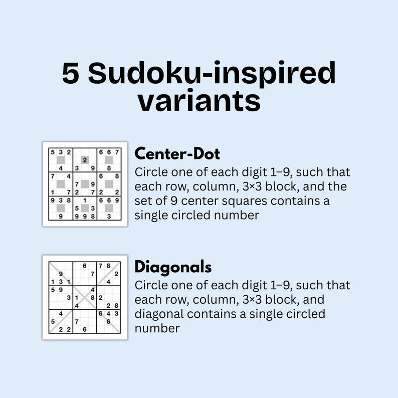 192 Circle 9 Logic Puzzles, Sudoku Variant Game – Printable Puzzle Book ...