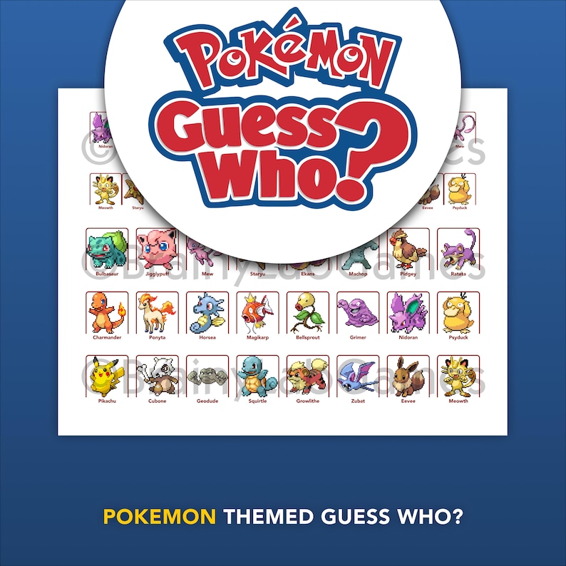 Pokemon-style Guess Who Game – Printable Party Game (PDF) - Etsy