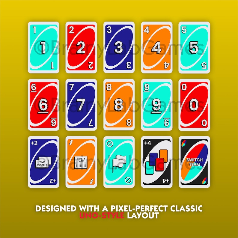 Formula 1 Uno-style Cards Printable Kit – Racing-themed Custom UNO Deck ...