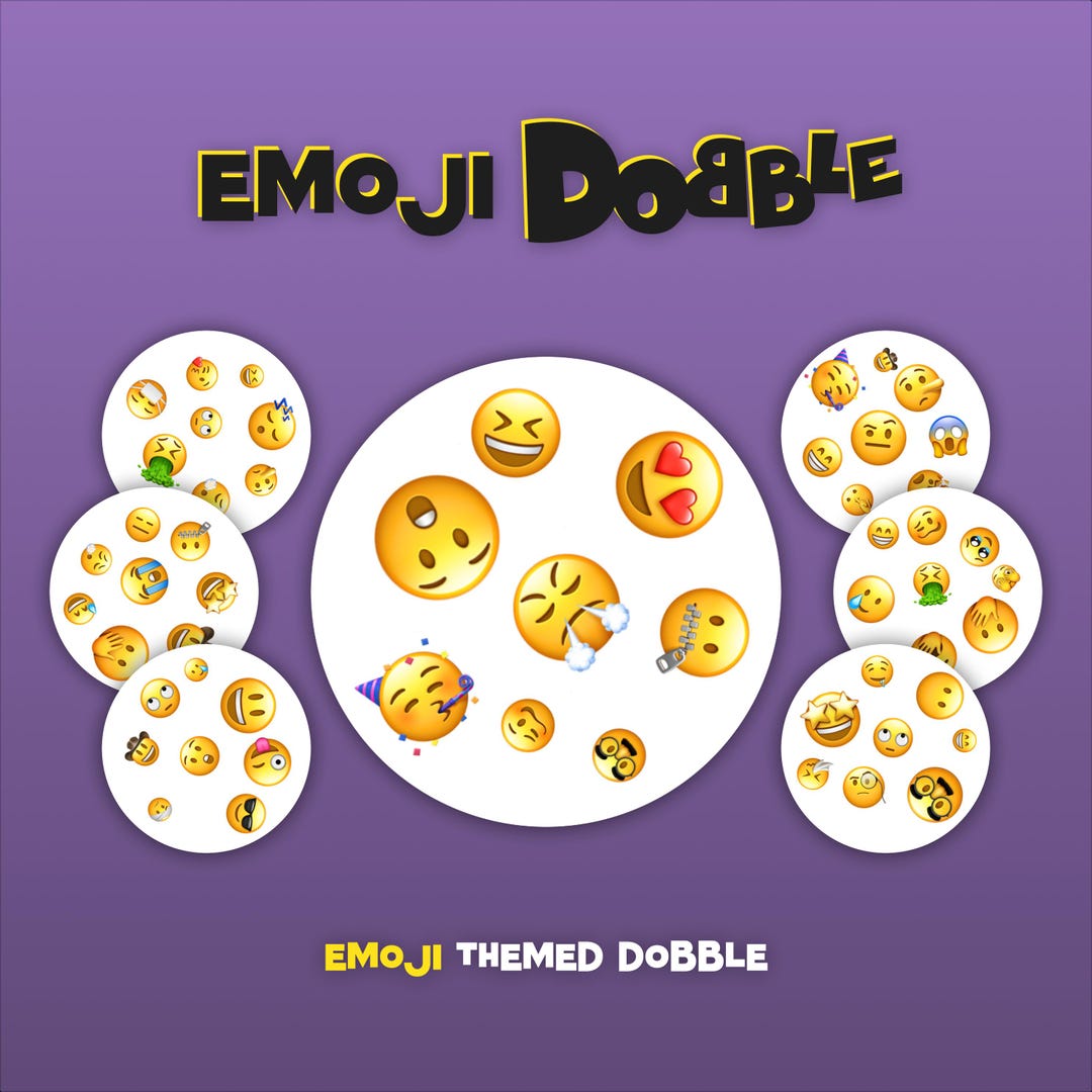Printable Emoji Dobble / Spot It Card Game – Fun Family Matching ...