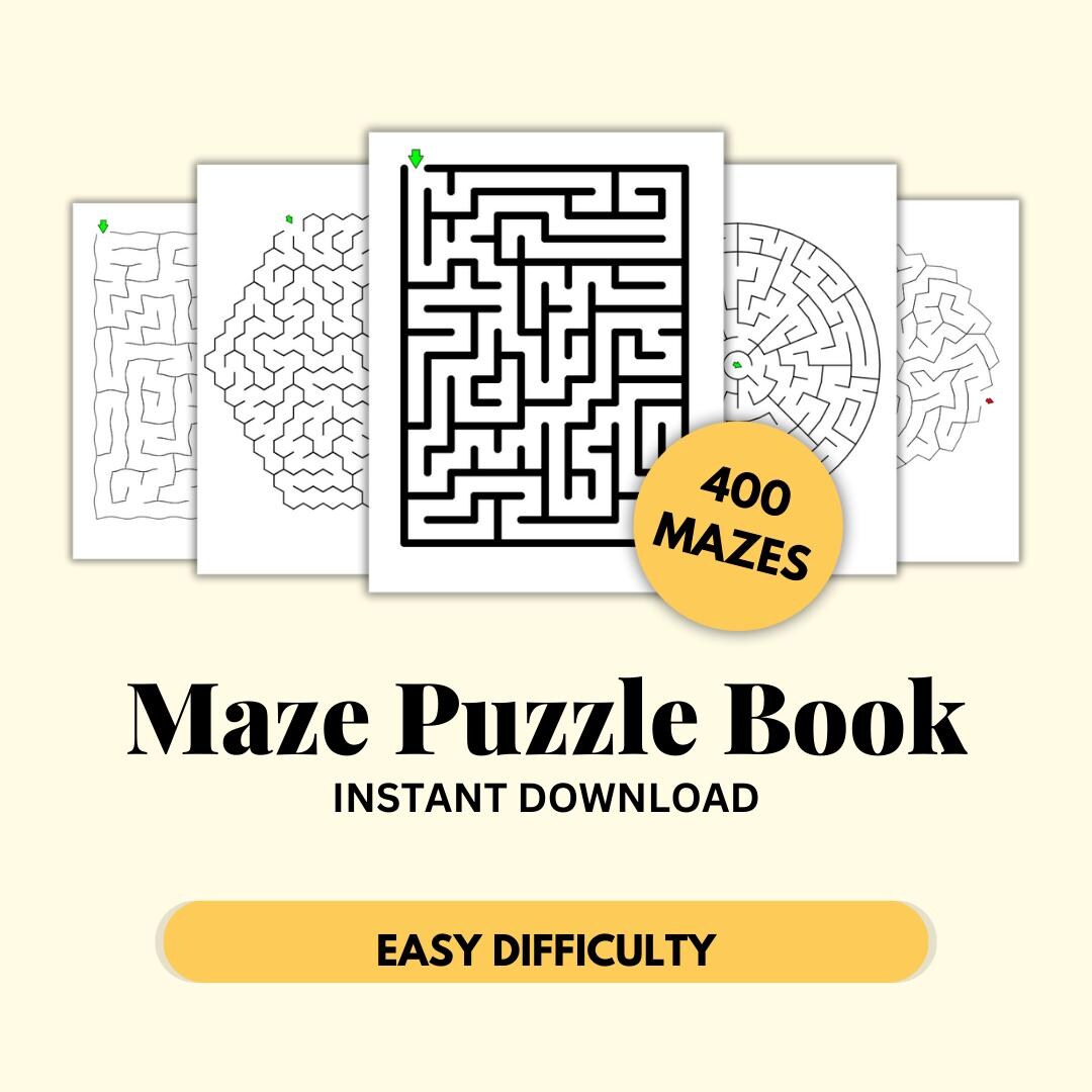 Easy Maze Puzzle Book – 400 Labirinti Unici Da Risolvere (400 Pagine ...