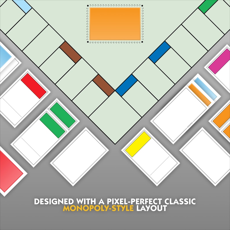 Blank Monopoly Board Template | Editable Game Board | Customizable ...