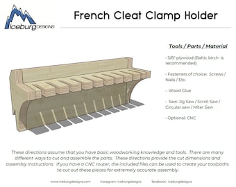 DIY French Cleat Clamp Rack Bundle Digital Build Plans / - Etsy