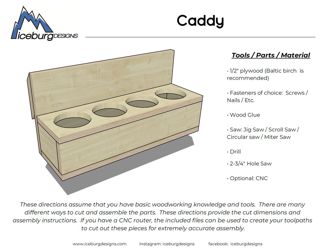 Caddy Tool Holder Instructions and CAD Files - Etsy