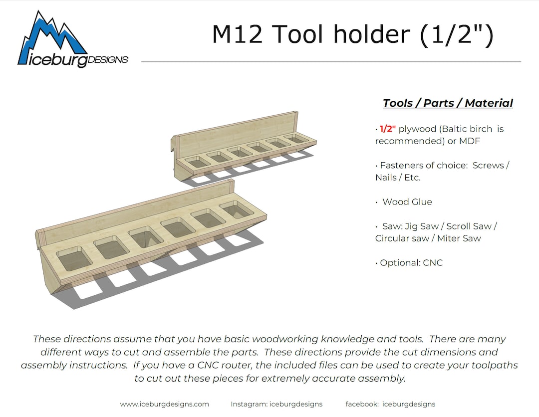 Milwaukee M12 Tool Holder - French Cleat - Etsy