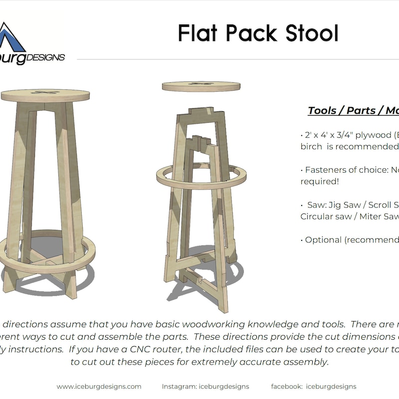 Bar Stool Plan - Etsy