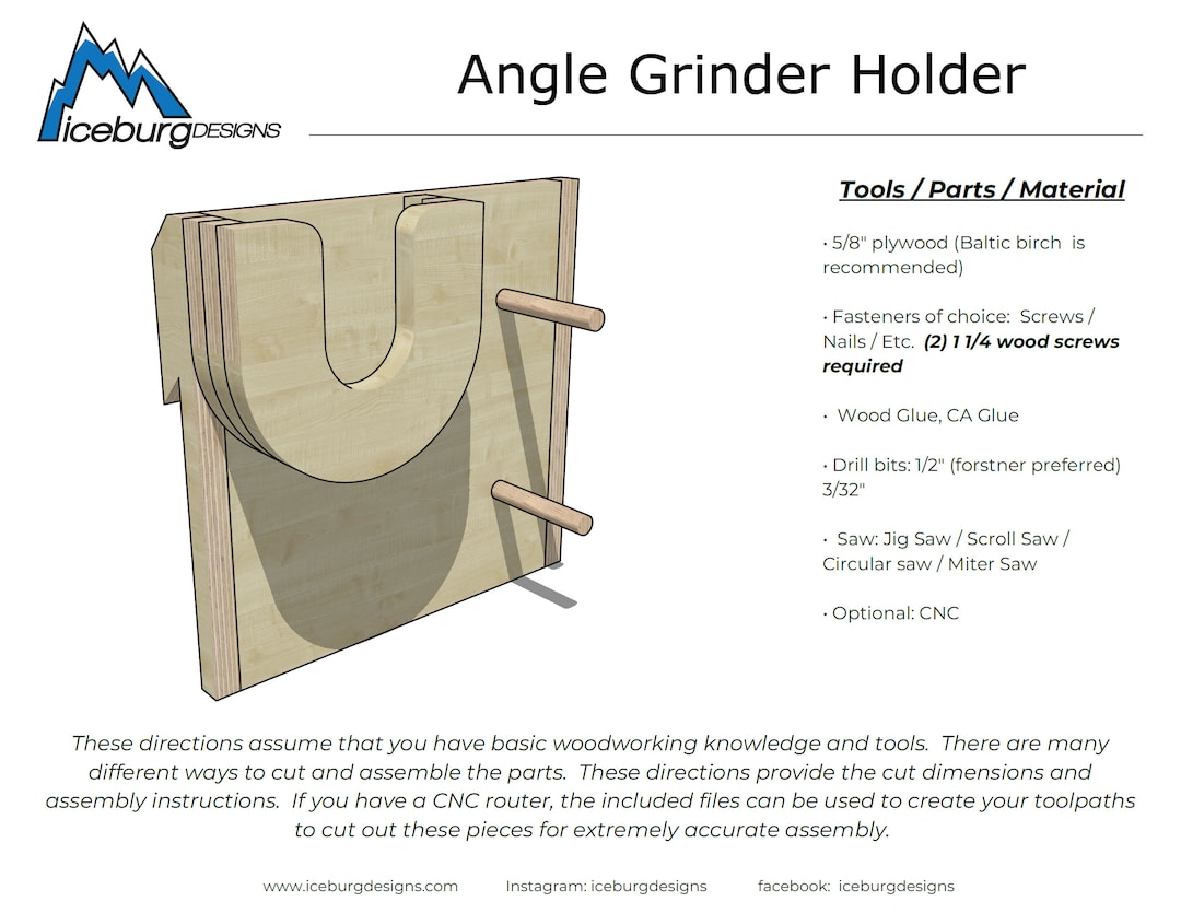 Angle Grinder Holder Digital Plans - Etsy