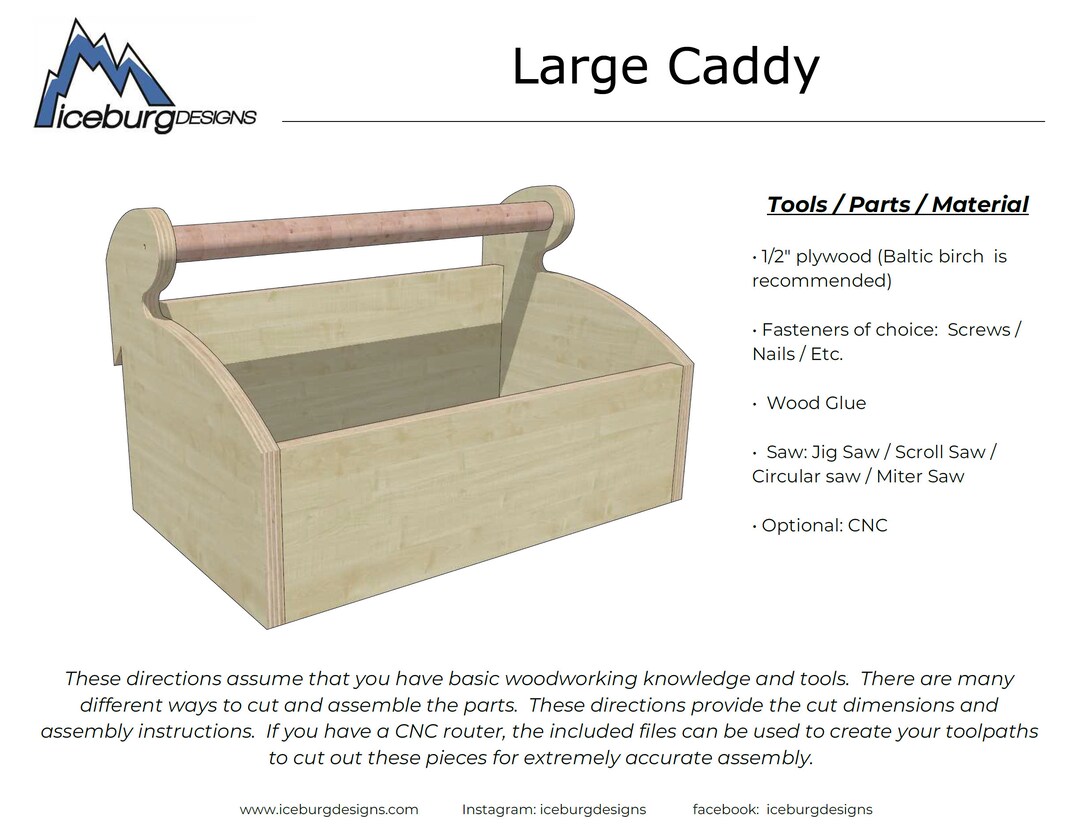 LARGE Caddy Tool Holder Instructions and CAD Files - Etsy
