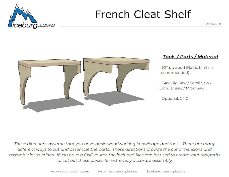 French Cleat Shelf Instructions and CAD Files - Etsy