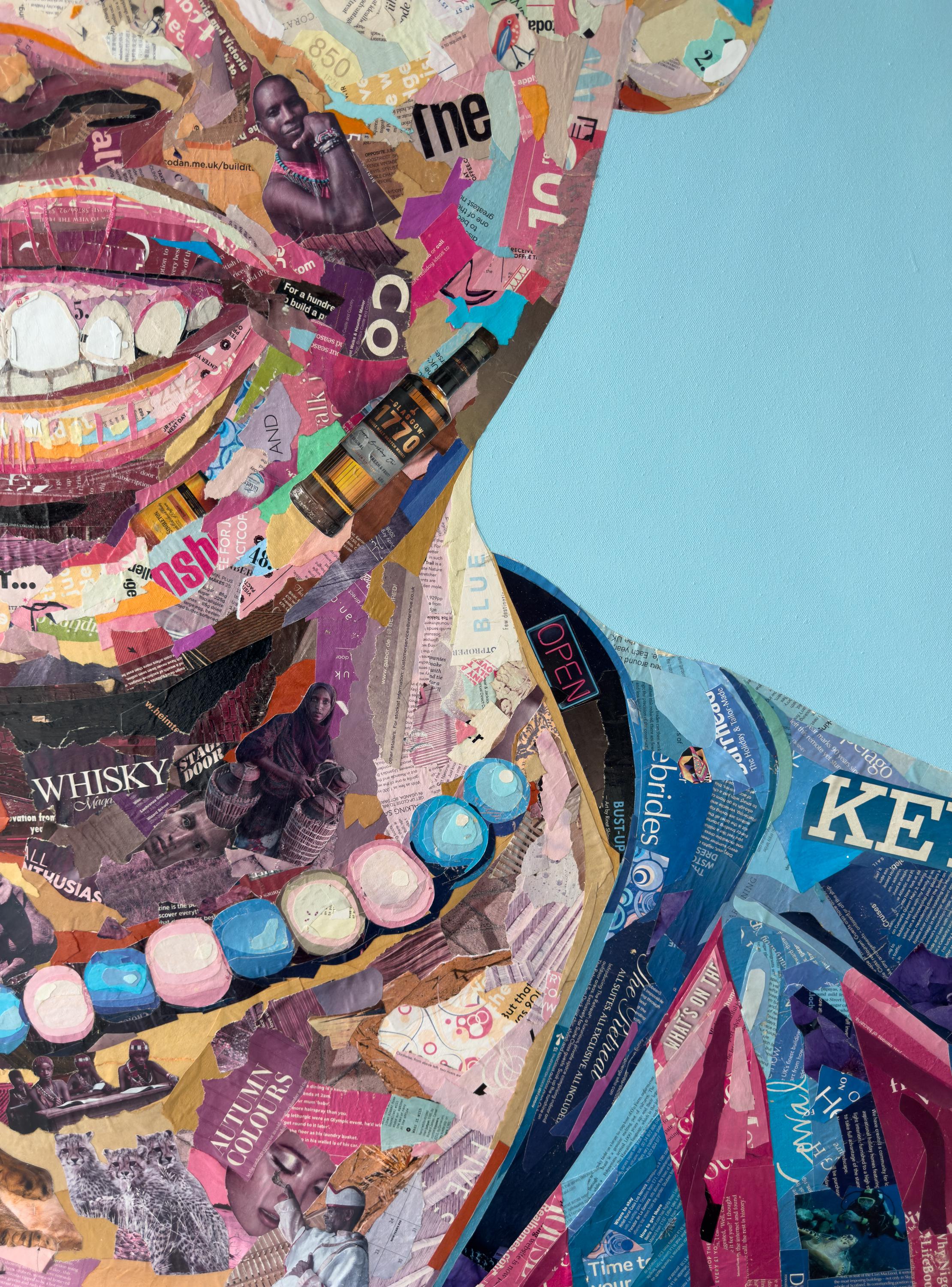 Handmade Paper Collage Art: Contemporary Pop Art Portrait - Etsy UK