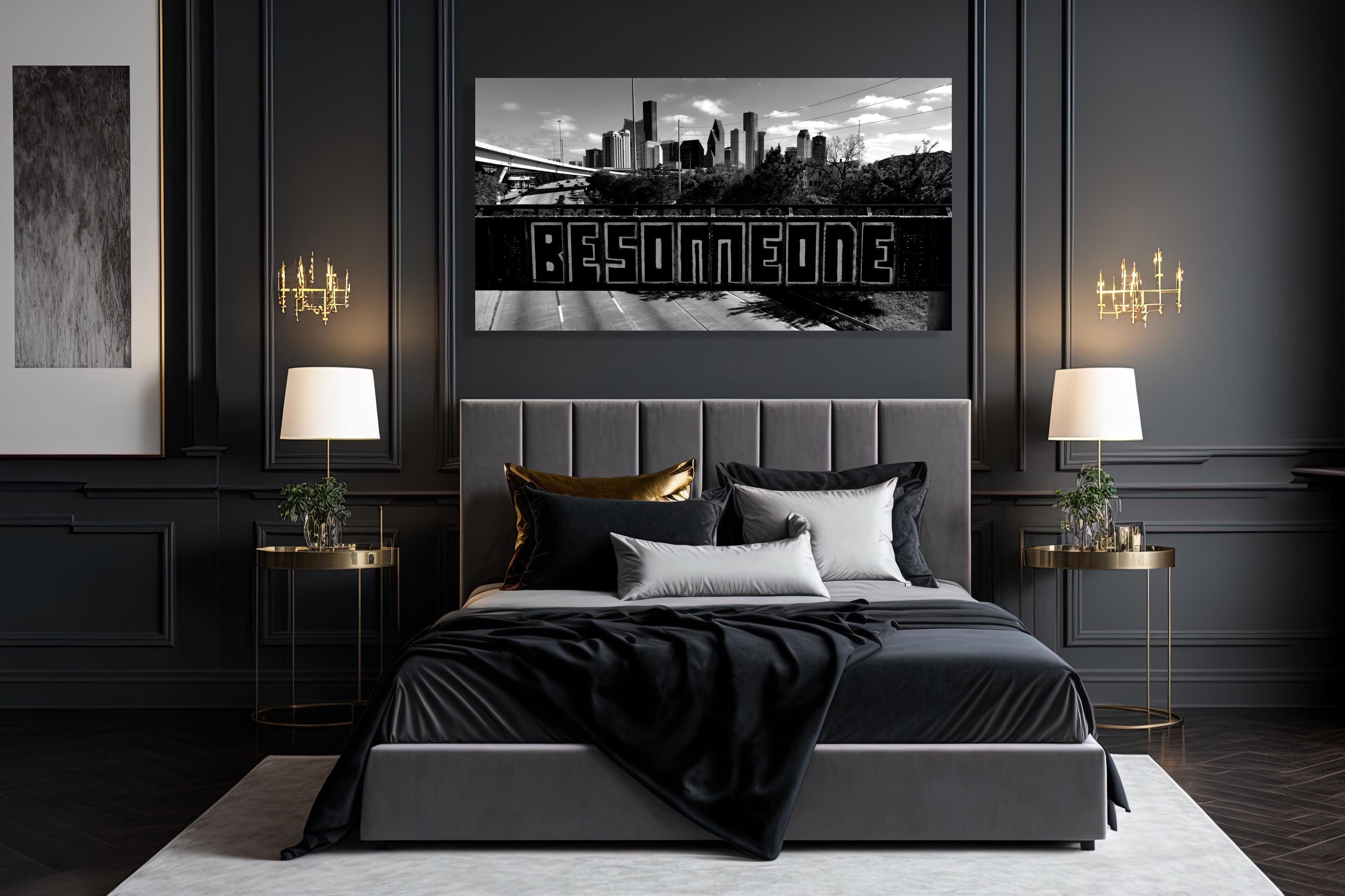 Be Someone Houston Skyline Print – Urban Street Art Wall Decor ...