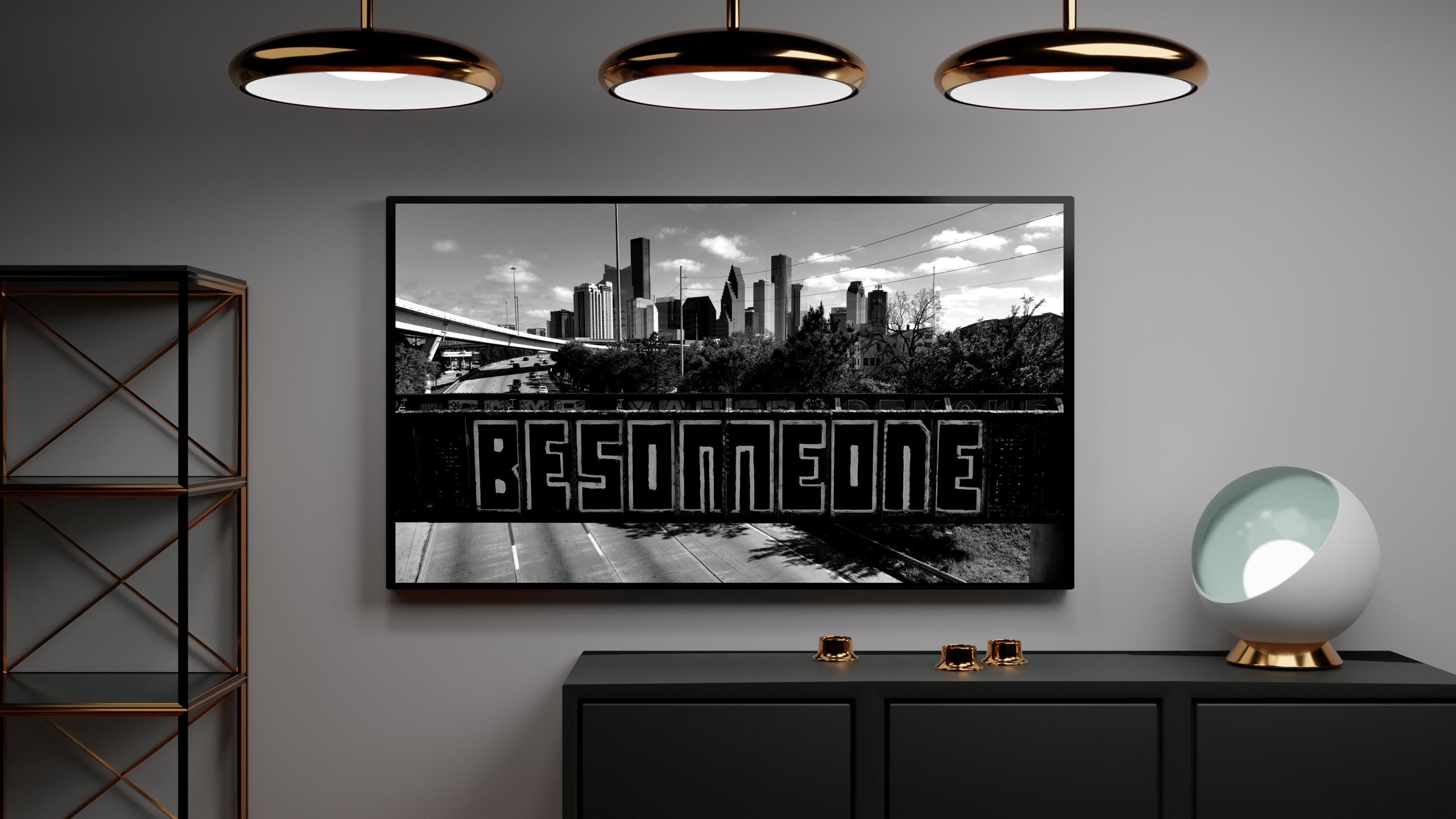 Be Someone Houston Skyline Print – Urban Street Art Wall Decor ...