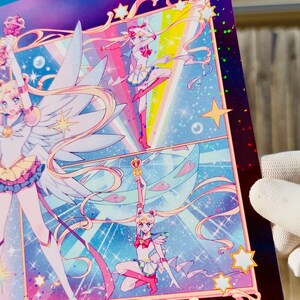 Magical Girl Attacks Sailor Moon Heavy Holographic Print - Etsy