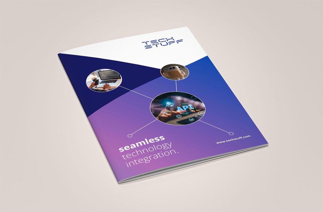 Techstuff Brochure Template | Editable Canva Brochure | Computer ...