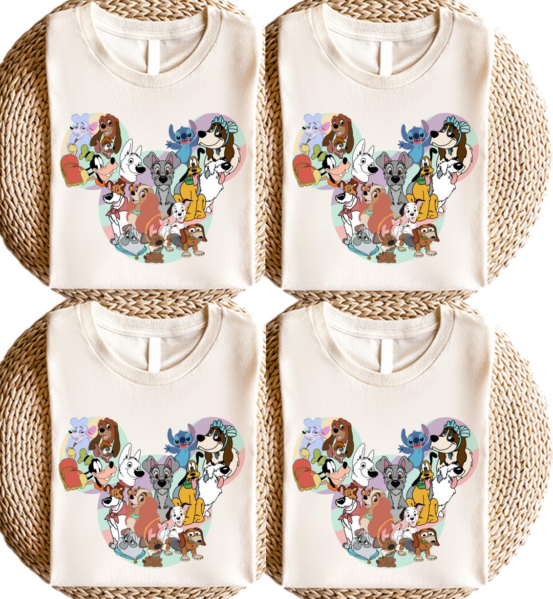 Disney Dogs Shirt, Cute Cartoon Disney Puppy Tee, Lady and the Tramp ...