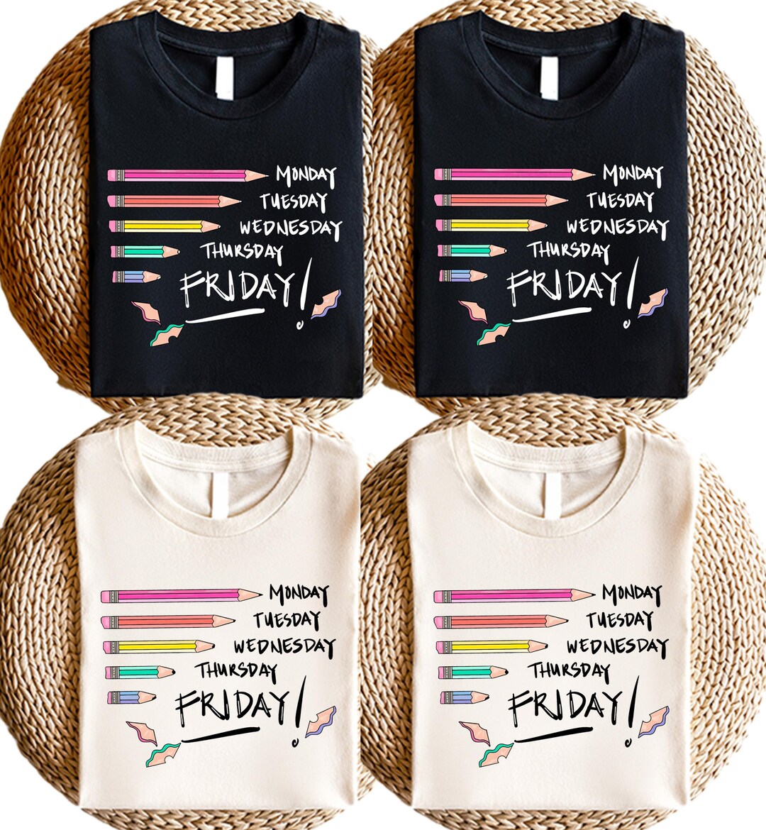 Days of the Week Shirt for Teachers and Kids, Educational Classroom Tee ...