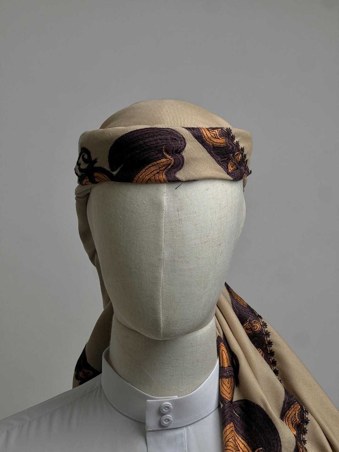 Yemeni Shemagh Beige Sand – Arabian Turban Imama | Islamic Keffiyeh for ...