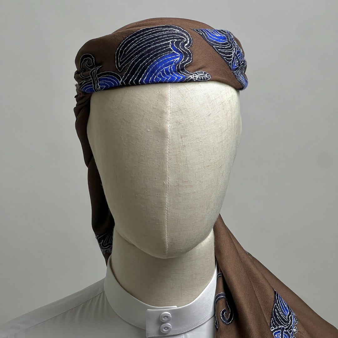 Yemeni Shemagh Brown – Arabian Turban Imama | Islamic Keffiyeh for Men ...