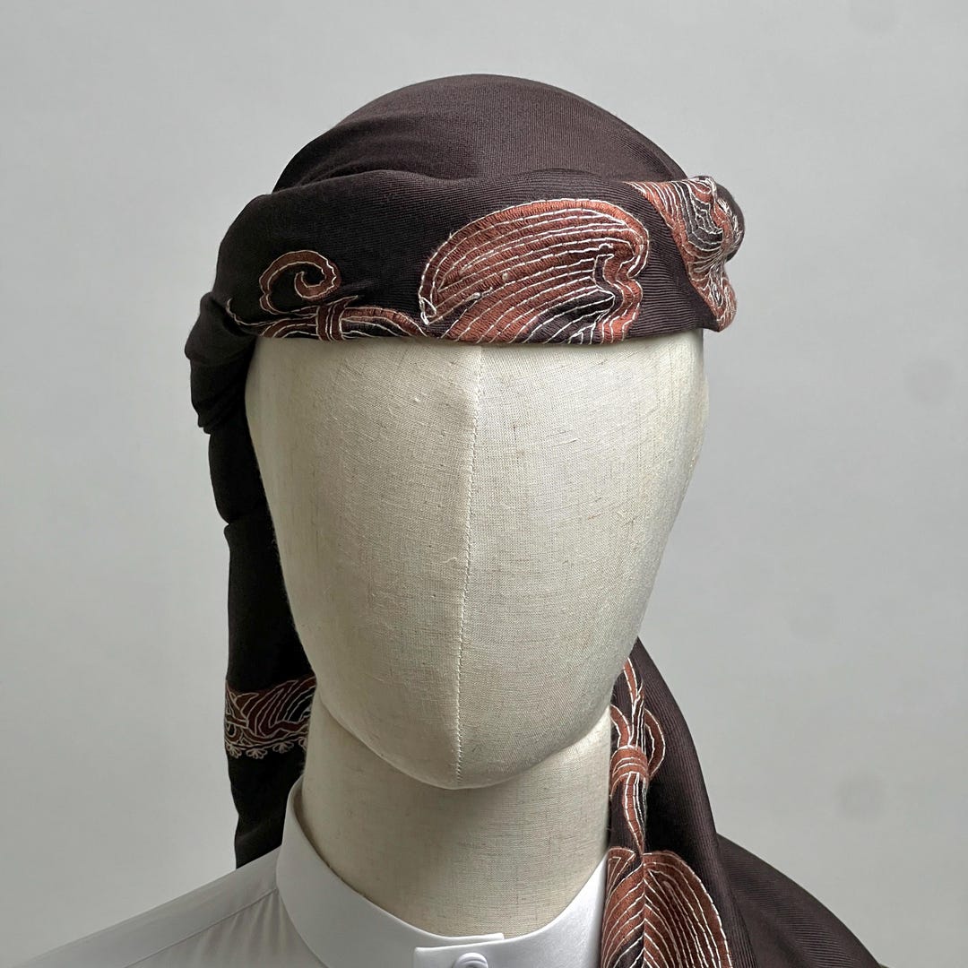 Yemeni Shemagh Deep Brown – Arabian Turban Imama | Islamic Keffiyeh for ...