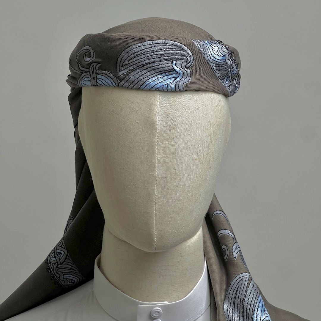 Yemeni Shemagh Taupe Grey – Arabian Turban Imama | Islamic Keffiyeh for ...