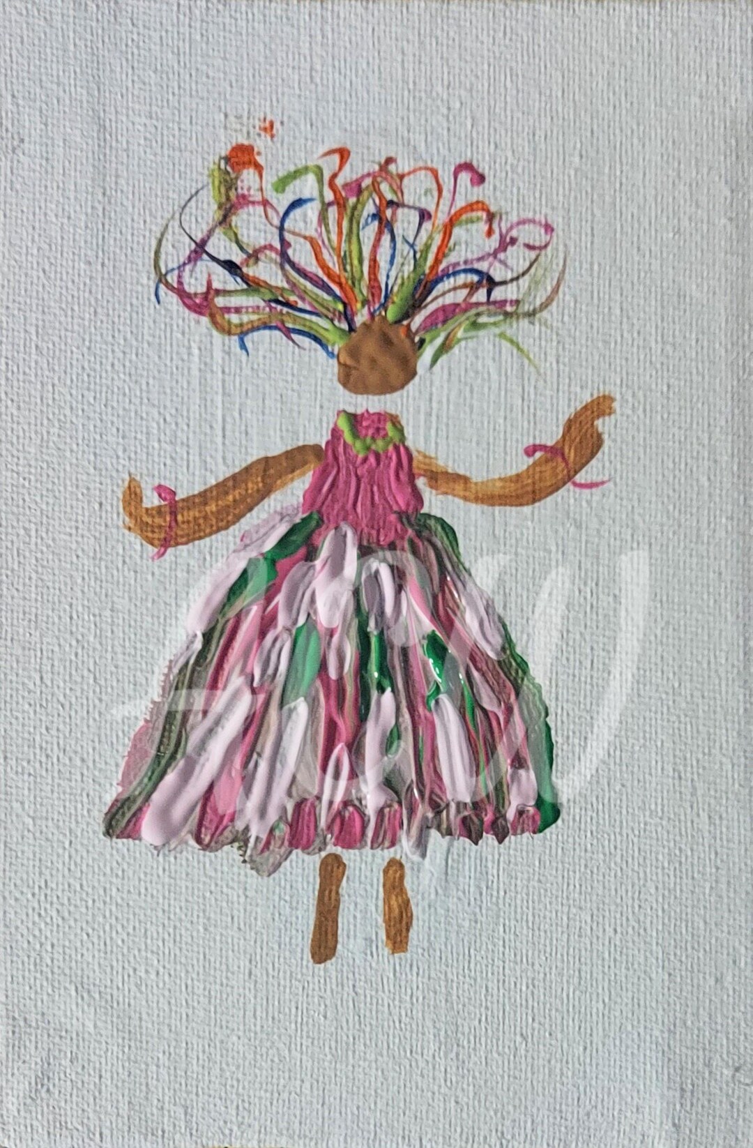 Preppy, an Original Acrylic Painting on (5x7) Heavy Art Paper - Etsy