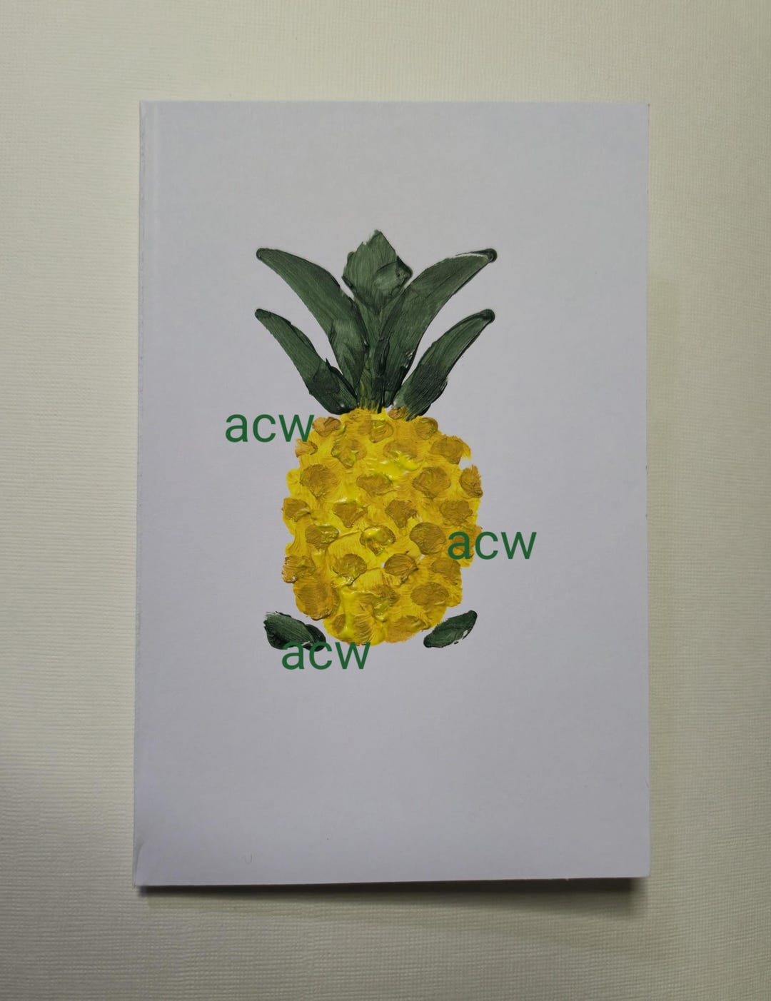 Individual Pineapple Cards, Hand Painted Folded Notes (4x6) Set of 5 ...