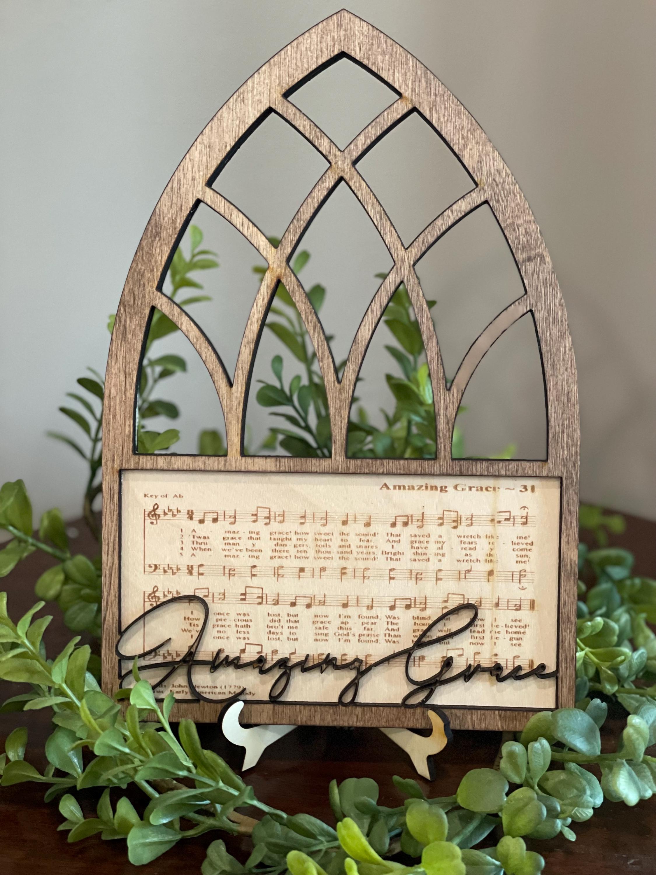 Engraved Amazing Grace Cathedral Window - Etsy