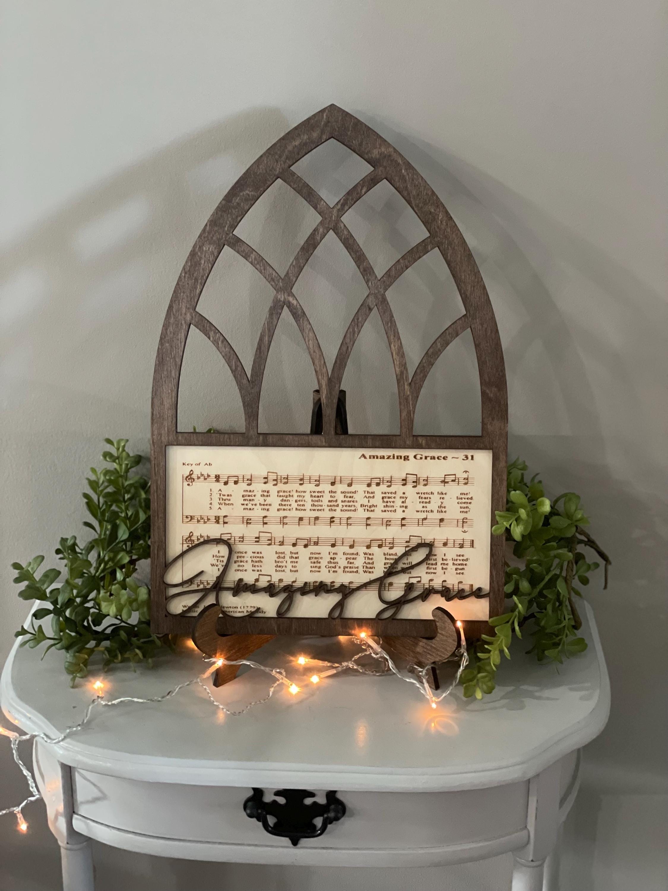 Engraved Amazing Grace Cathedral Window - Etsy