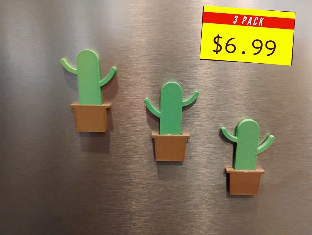 Cactus Magnets Multiple Colors 3 Pack - Etsy