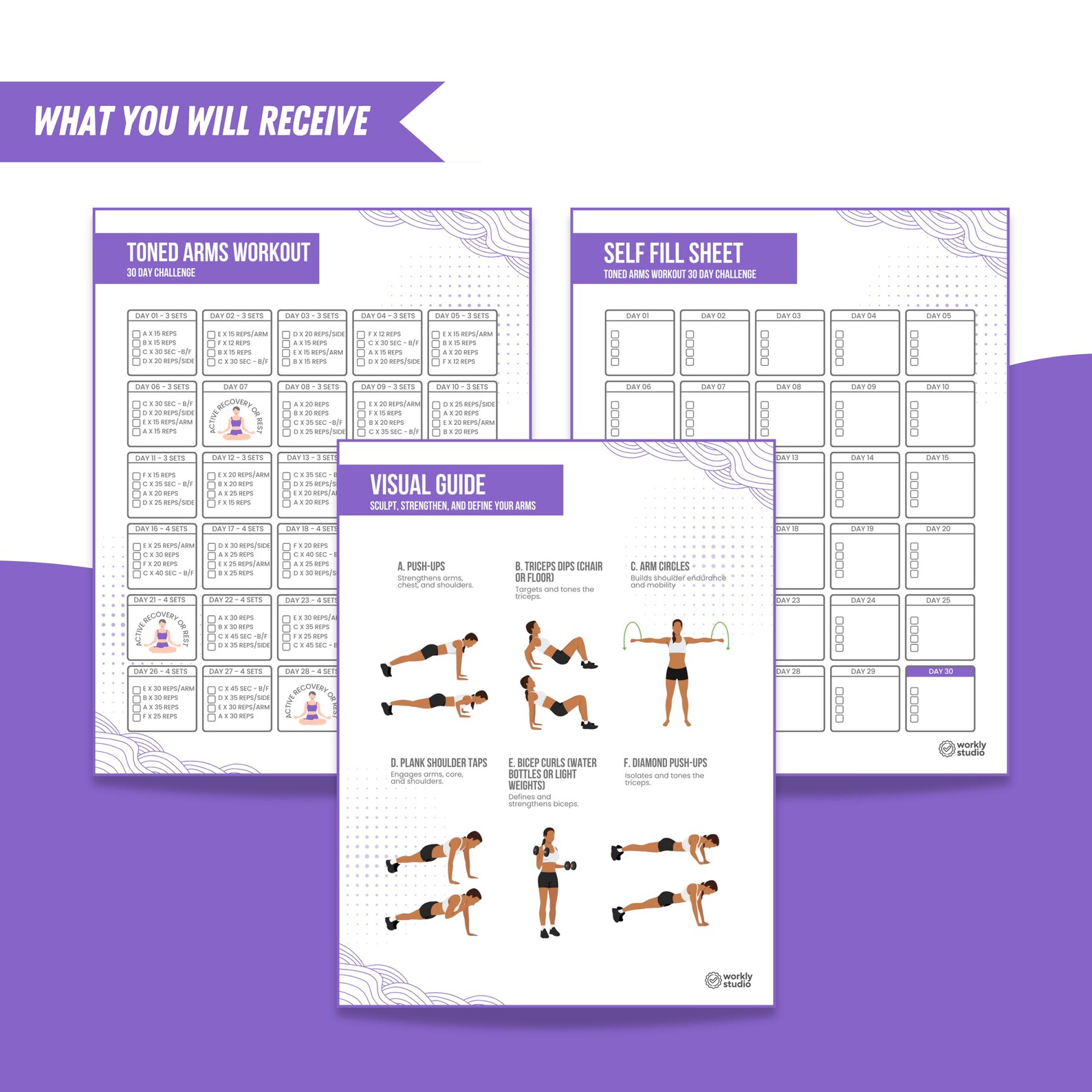 30 Day Toned Arms Workout Challenge, Sleek Arm Home Workout, Arms ...