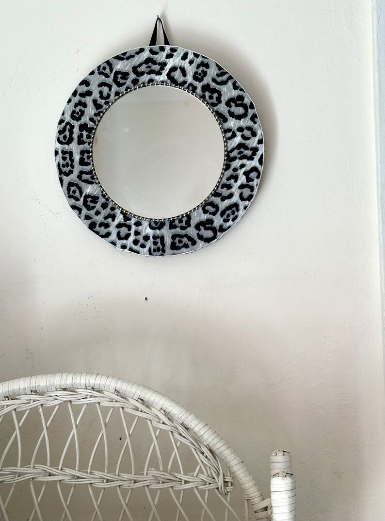 Snow Leopard Fabric Mirror: Handmade African Wildlife Decor - Etsy